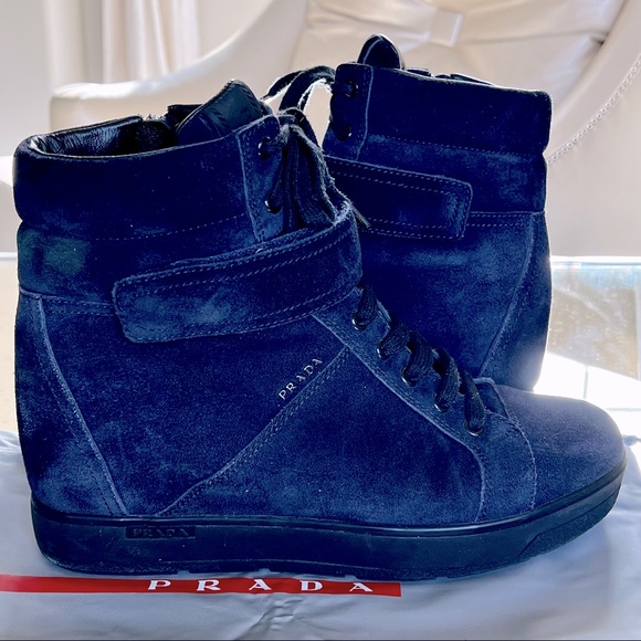 Prada | Shoes | Prada Wedge Lace Up | Poshmark